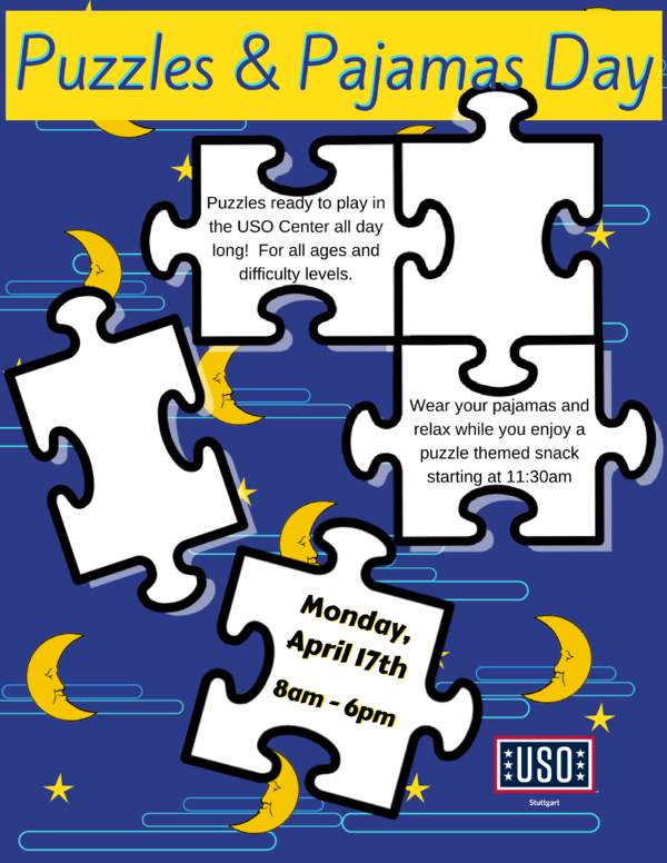 National Puzzles & Pajamas Day • USO Stuttgart